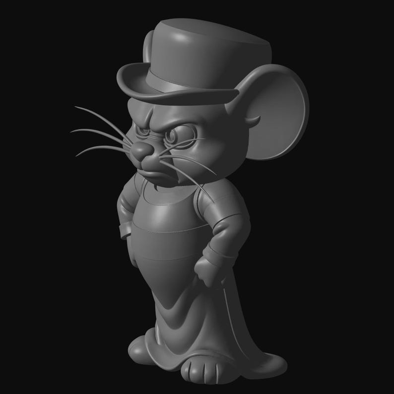Jerry Mouse 3D Printed Figure, Classic Cartoon Rat Statue, Nostalgic ...