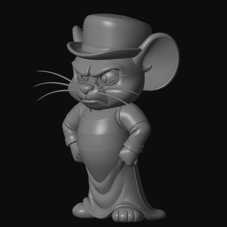 Jerry Mouse 3D Printed Figure, Classic Cartoon Rat Statue, Nostalgic ...