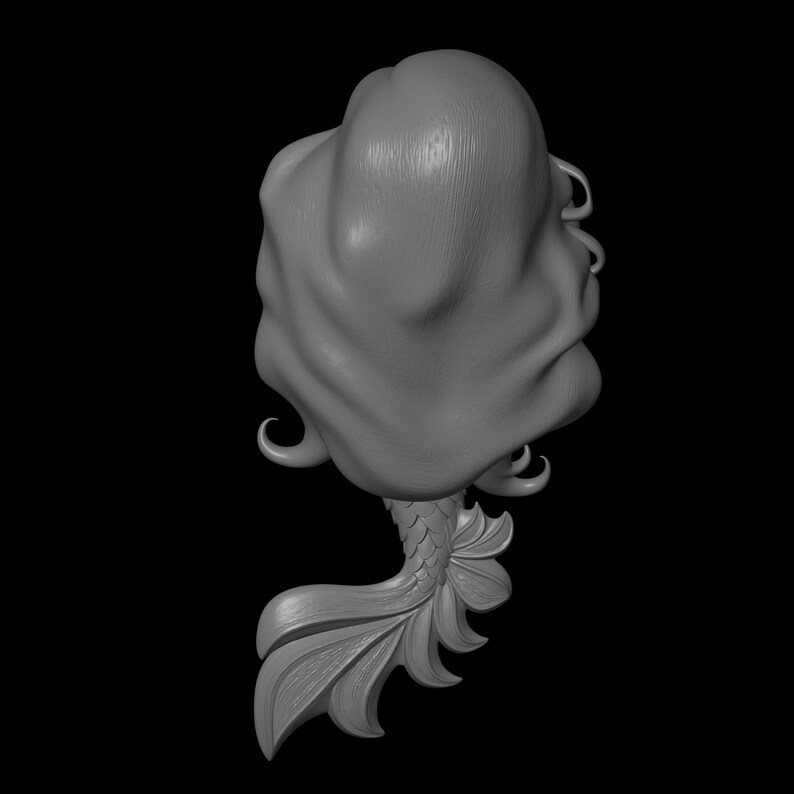 Chibi Mermaid STL File – High Detail 3D Printing Sculpture (digital ...