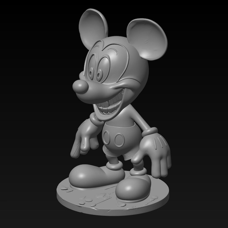 Creepy Mickey Mouse STL for 3D Printing Stylized Horror Character ...