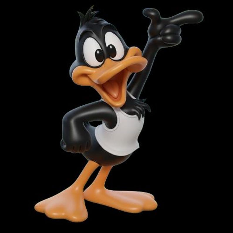 Daffy Duck 3D Printed Figure, Classic Cartoon Duck Statue, Nostalgic ...
