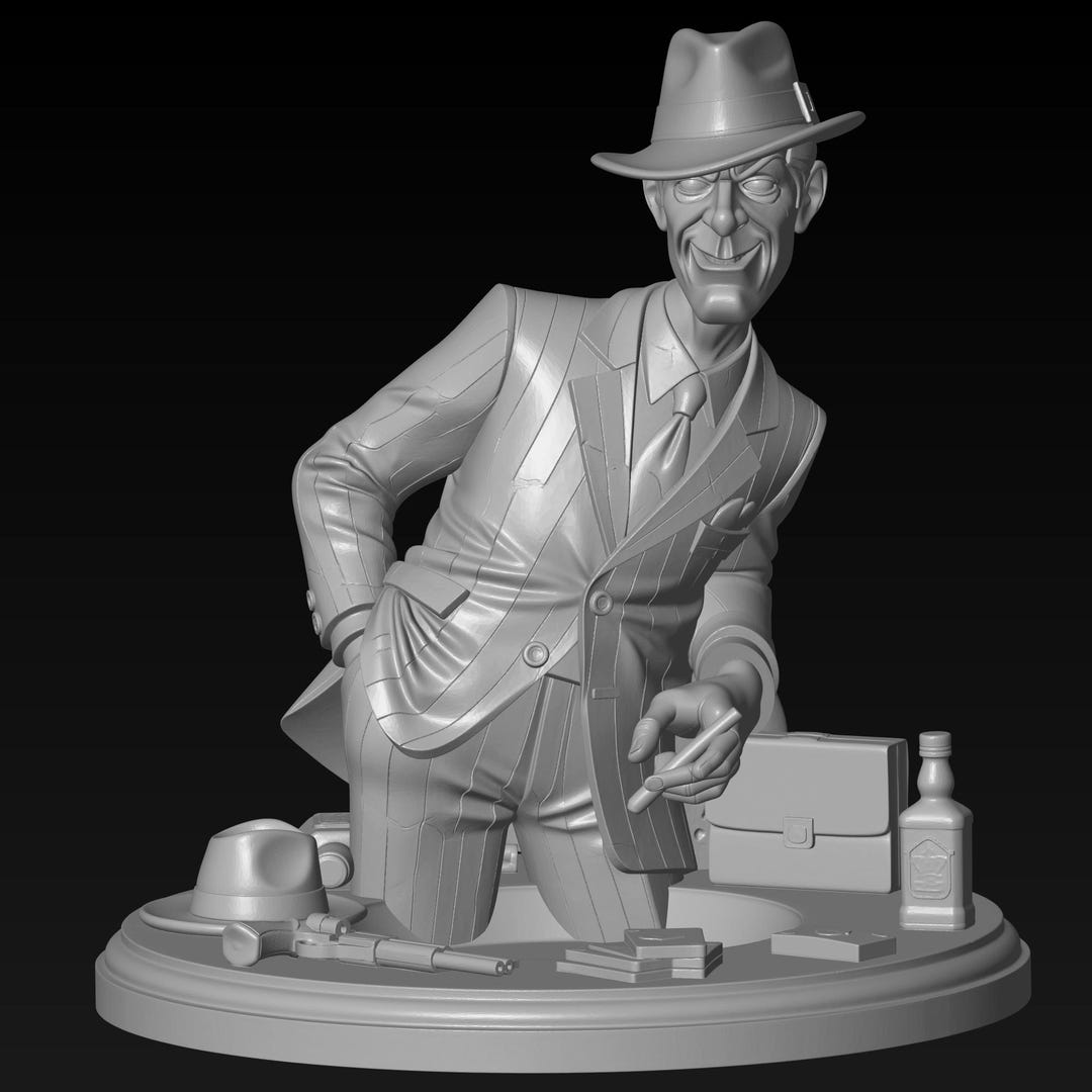 Gangster Boss 3D Print STL File – Noir Mafia Miniature (digital ...