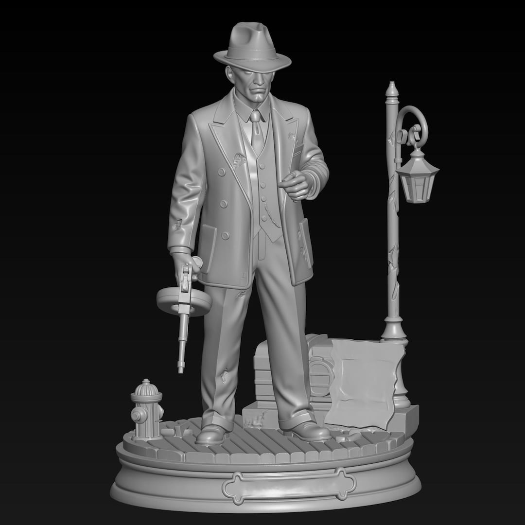 Gangster Boss 3D STL File for Printing - Noir Mafia Villain Miniature ...