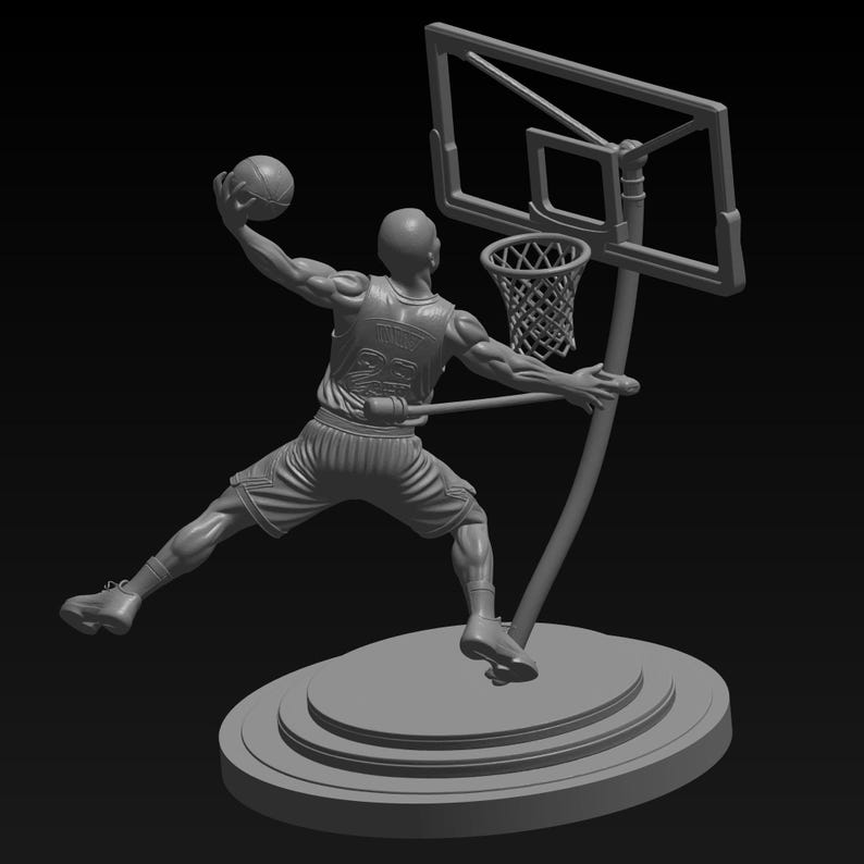 Slam Dunk Basketball 3D Model STL – High Poly Athlete Diorama (digital ...