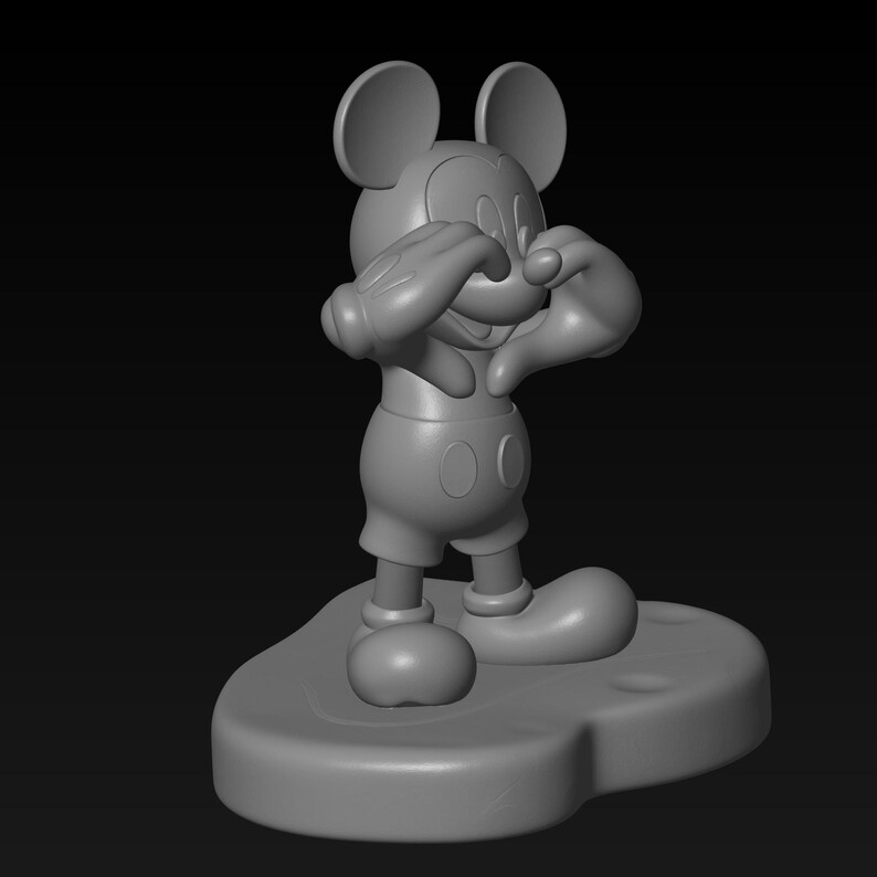 Romantic Mickey Mouse 3D Print STL File, I Love You Sculpture (digital ...