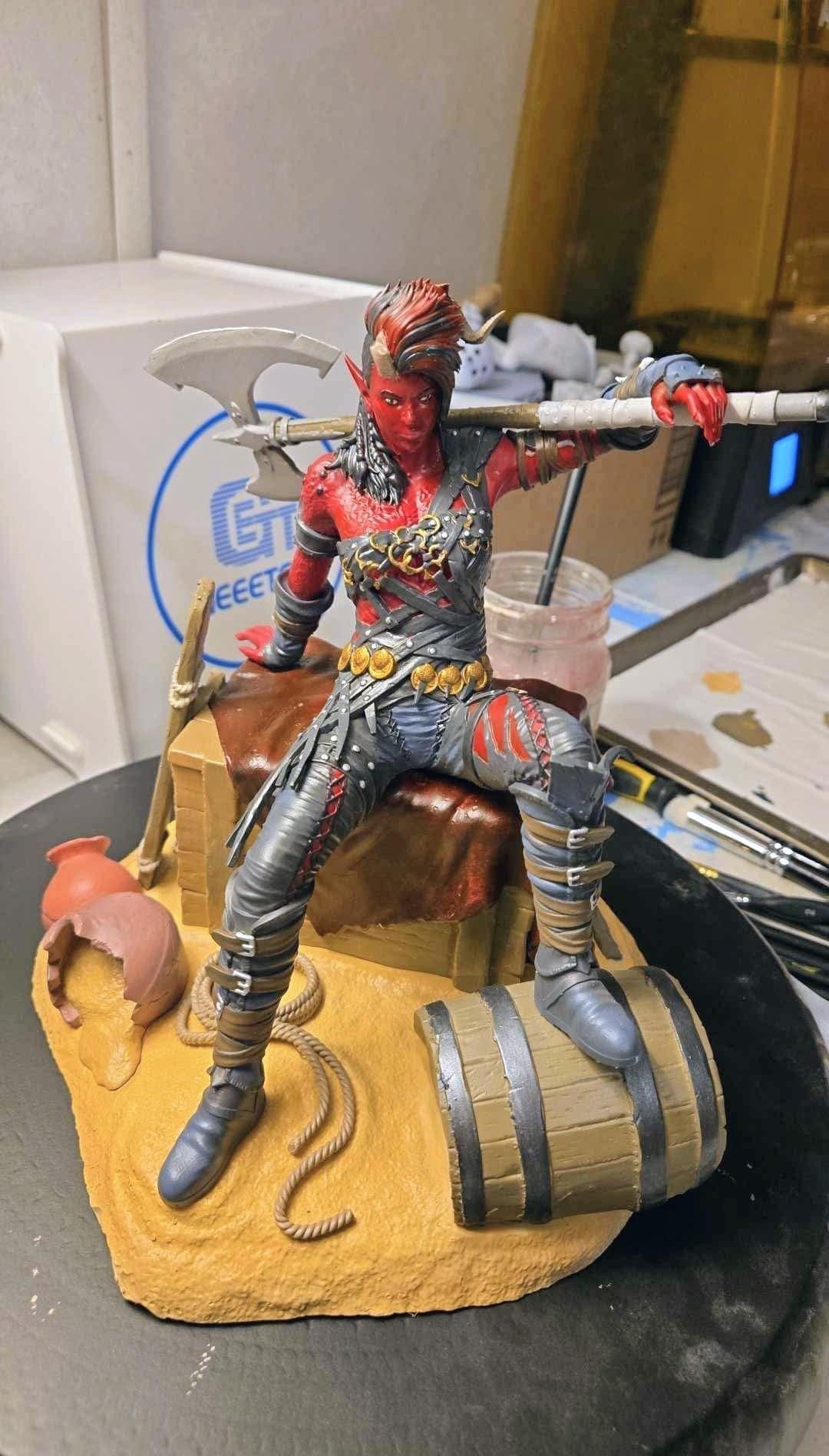 Karlach Hand Painted Resin Statue | Baldur’s Gate 3 Fantasy Figure ...