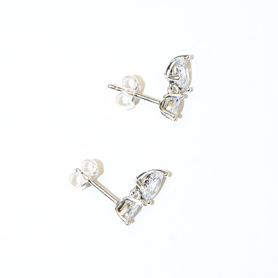 Pandora Double Heart Sparkling Stud Earrings Sterling Silver S925 Ale ...