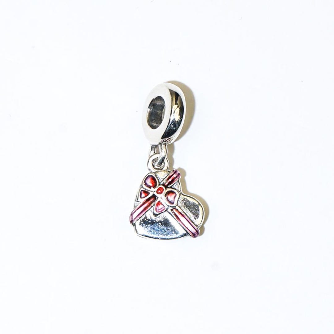 Pandora Openable Chocolate Box Sterling Silver Dangle With Pink and Red ...