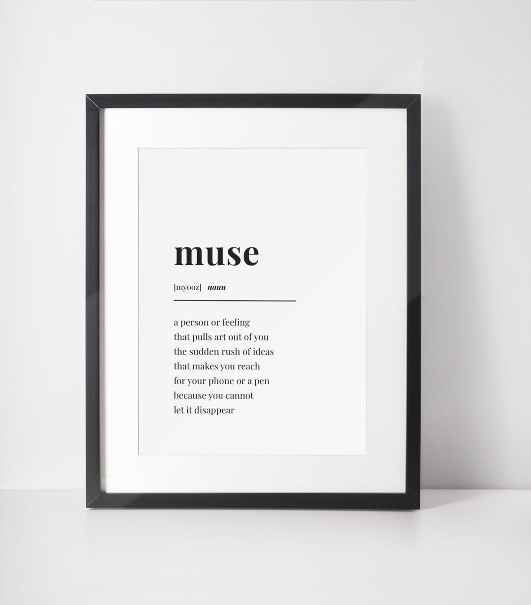 Muse Definition Print, Minimalist Creative Wall Art Printable, Modern ...