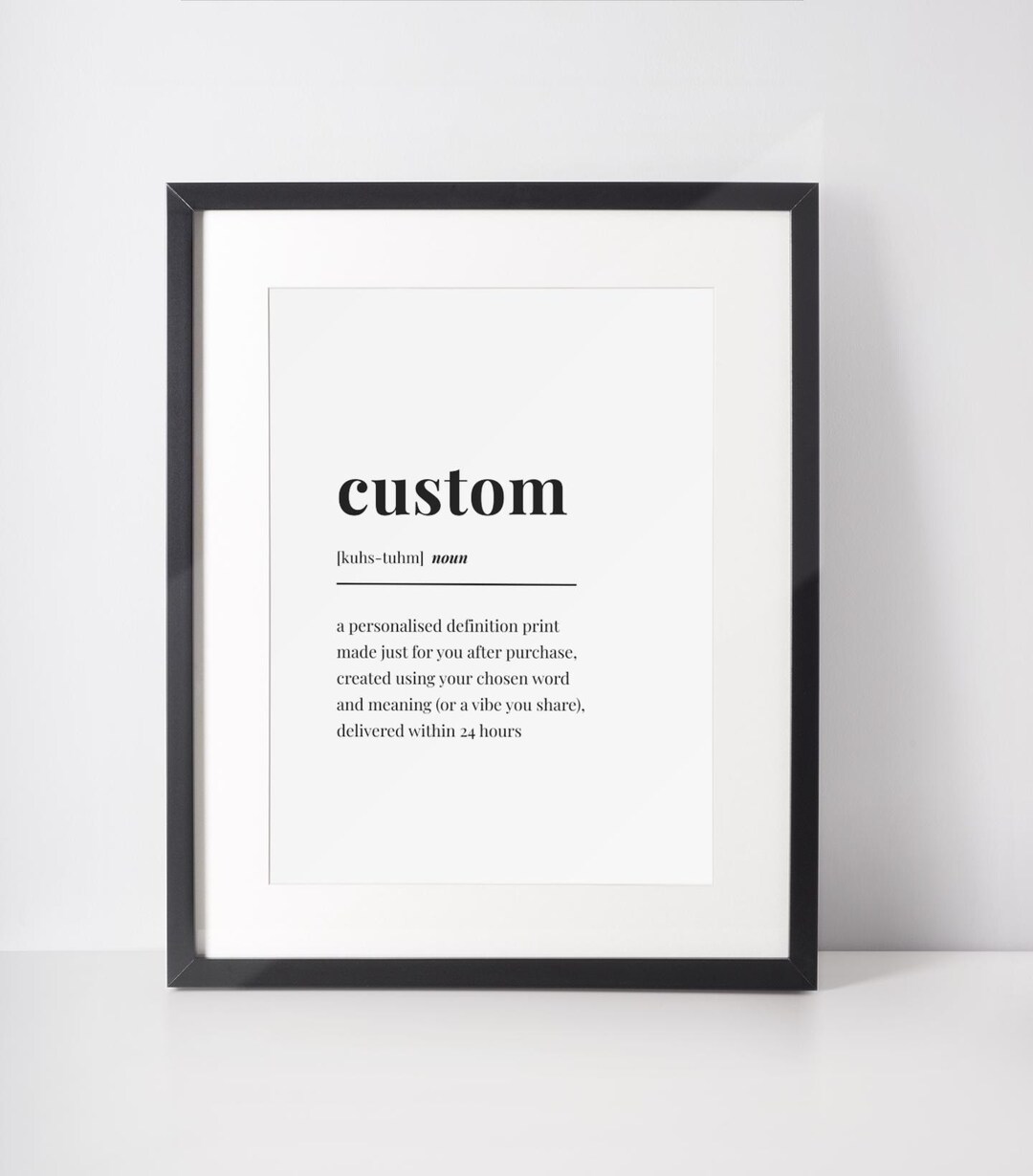 Custom Definition Print, Personalised Word Wall Art Printable, Minimal ...