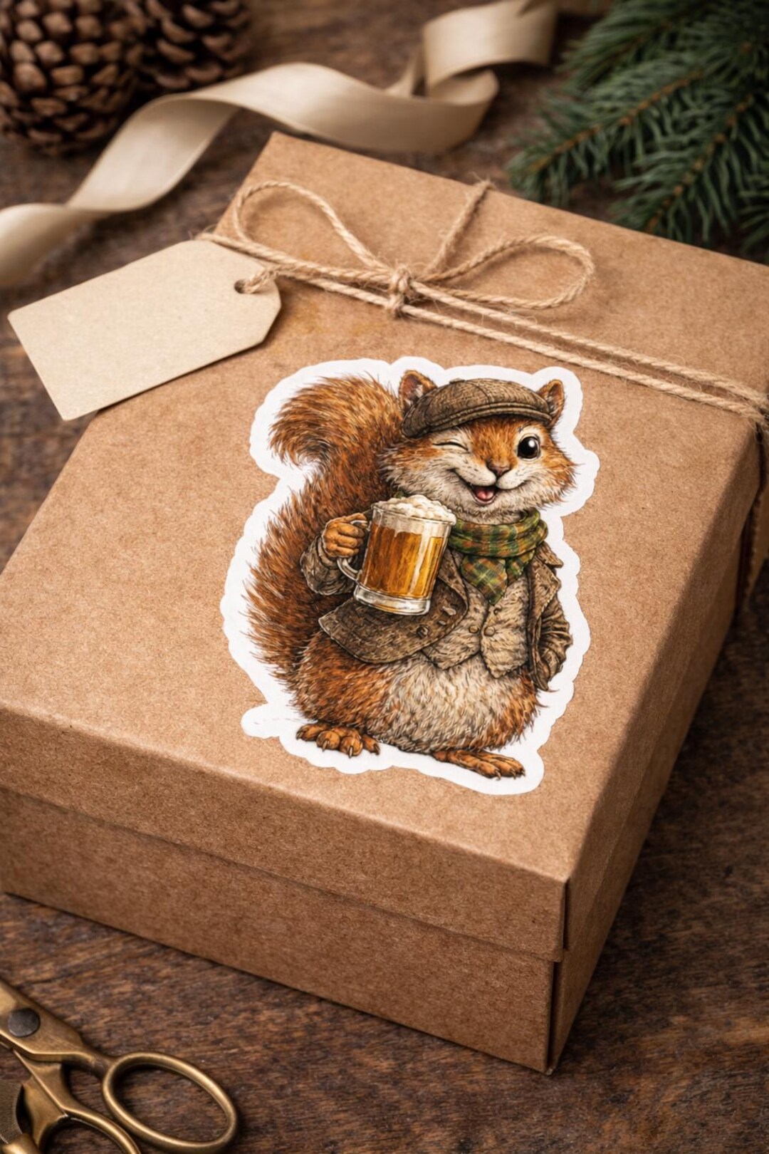 Winking Squirrel Beer Mug Sticker | Funny Animal Decal - Etsy