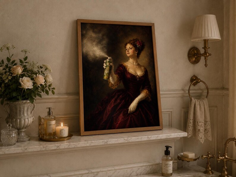 Funny Victorian Lady Print | Air Freshener Restroom Art Poster - Etsy