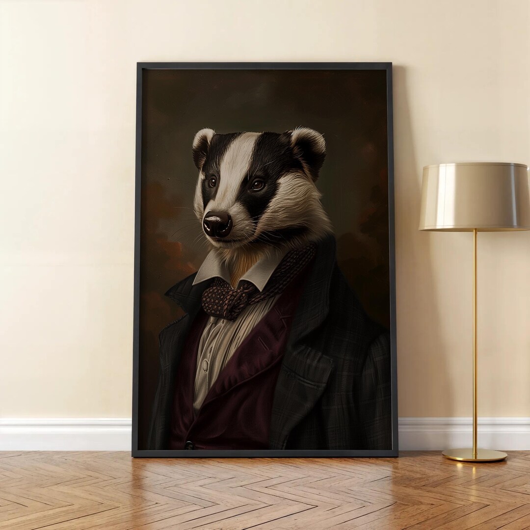 Victorian Badger Wall Art Poster | Anthropomorphic Gentleman Animal ...