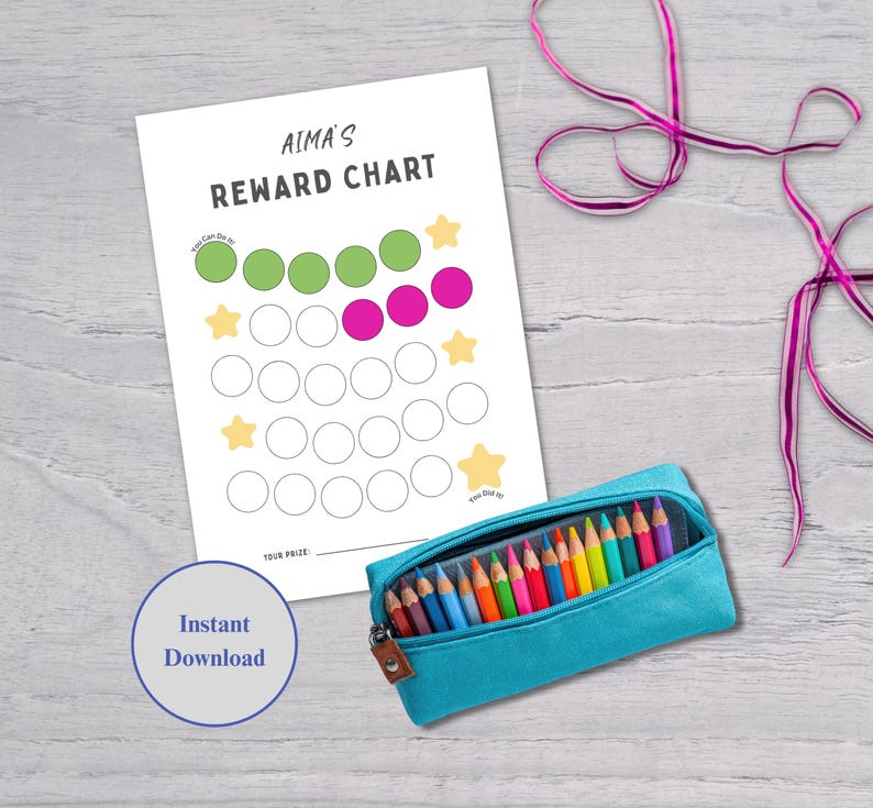 Reward Chart for Kids Printable Toddler Routine Chart Habit Tracker ...