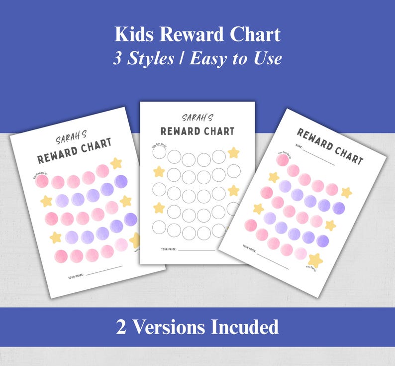 Reward Chart for Kids Printable Toddler Routine Chart Habit Tracker ...