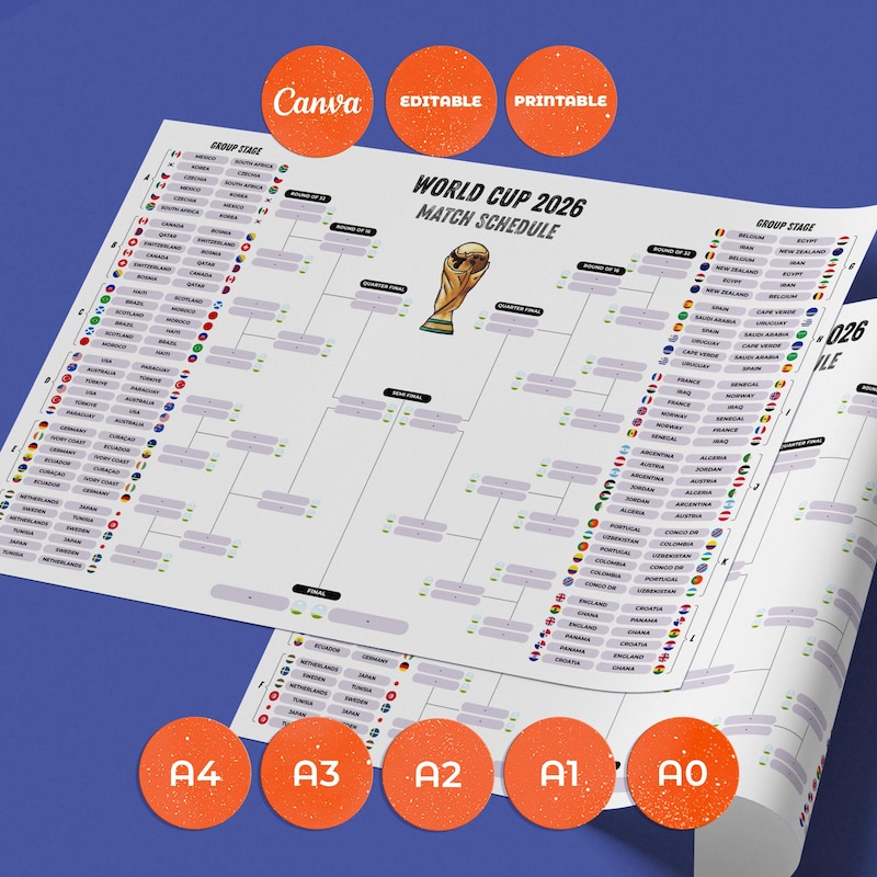 2026 World Cup Schedule Poster - Etsy