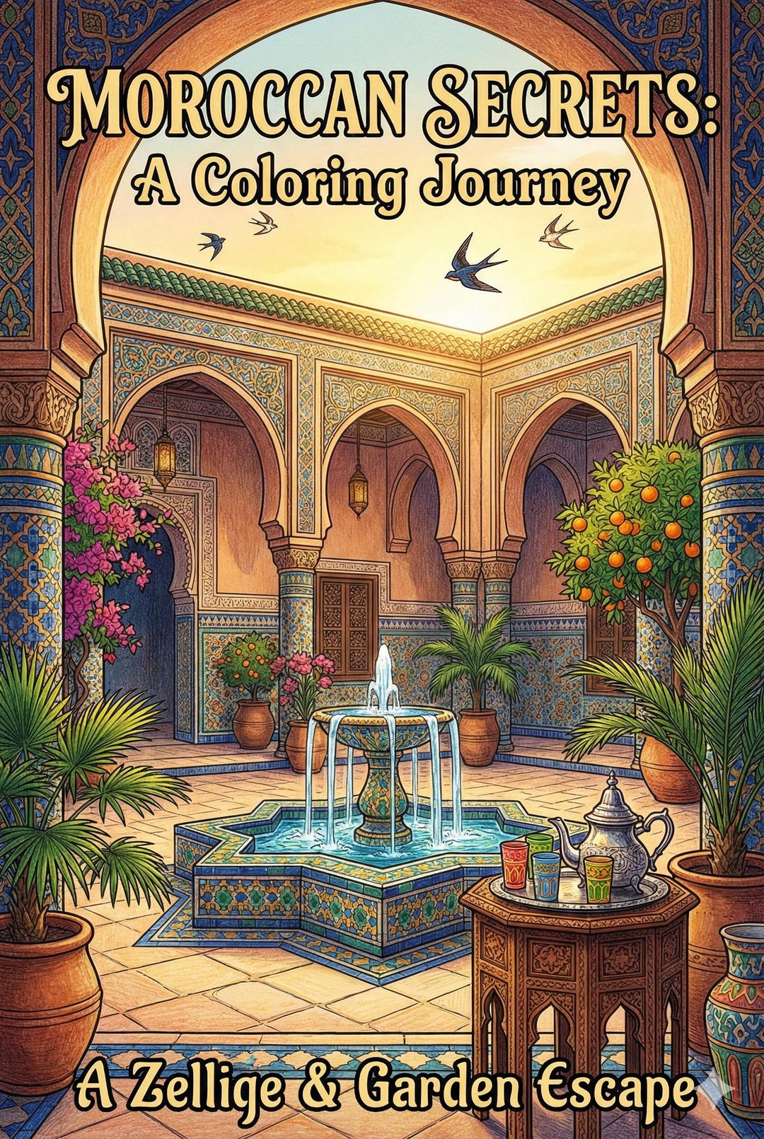 Moroccan Coloring Pages +35 for Adults|stress Relief Islamic Geometric ...