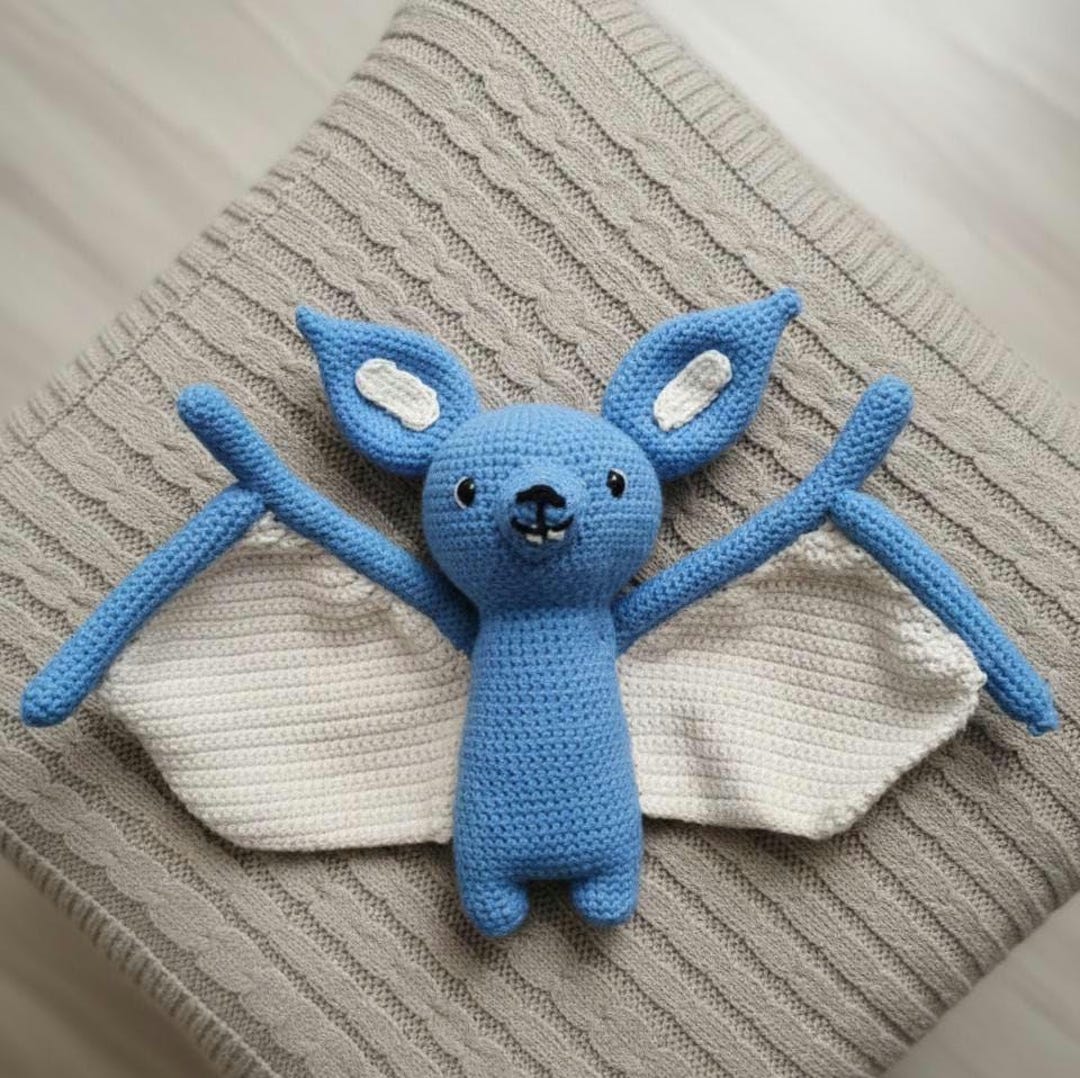 Crocheted Bat - Baby Cuddly Toy Made From Cotton Yarn, Handmade - Etsy