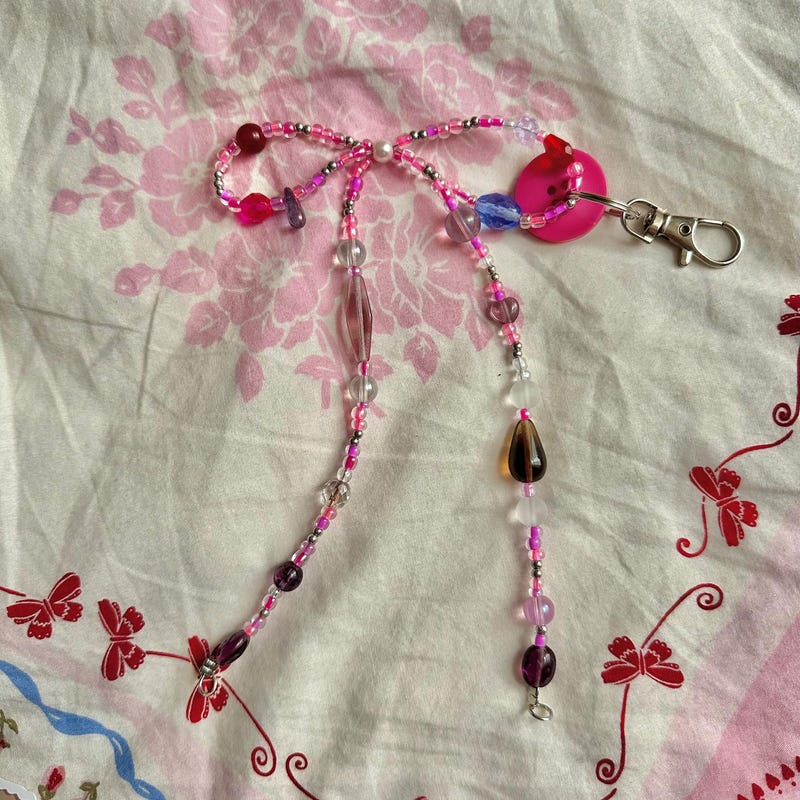 Beads Bow Key Chain - Etsy
