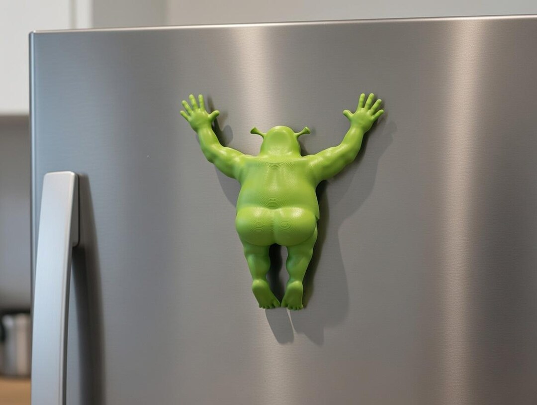 Funny Shrek Fridge Magnet - Hilarious, Flattened Shrek Figure With Free ...