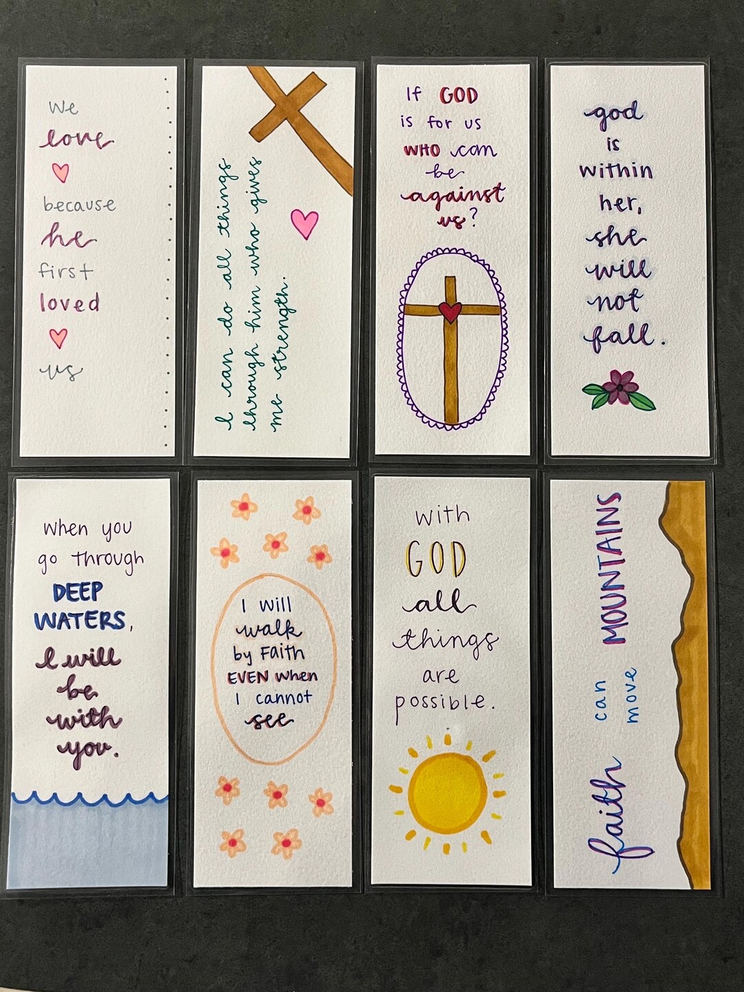 Christian Bookmarks 8 Pack Laminated Handmade - Etsy