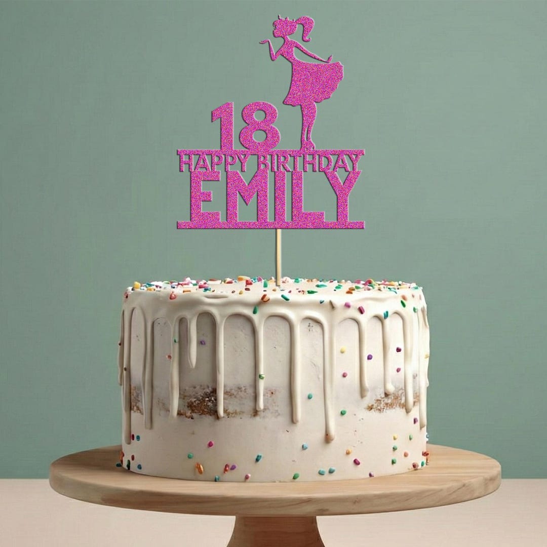 Stylish Girl Cake Topper Personalised Party Birthday Cake Decoration ...