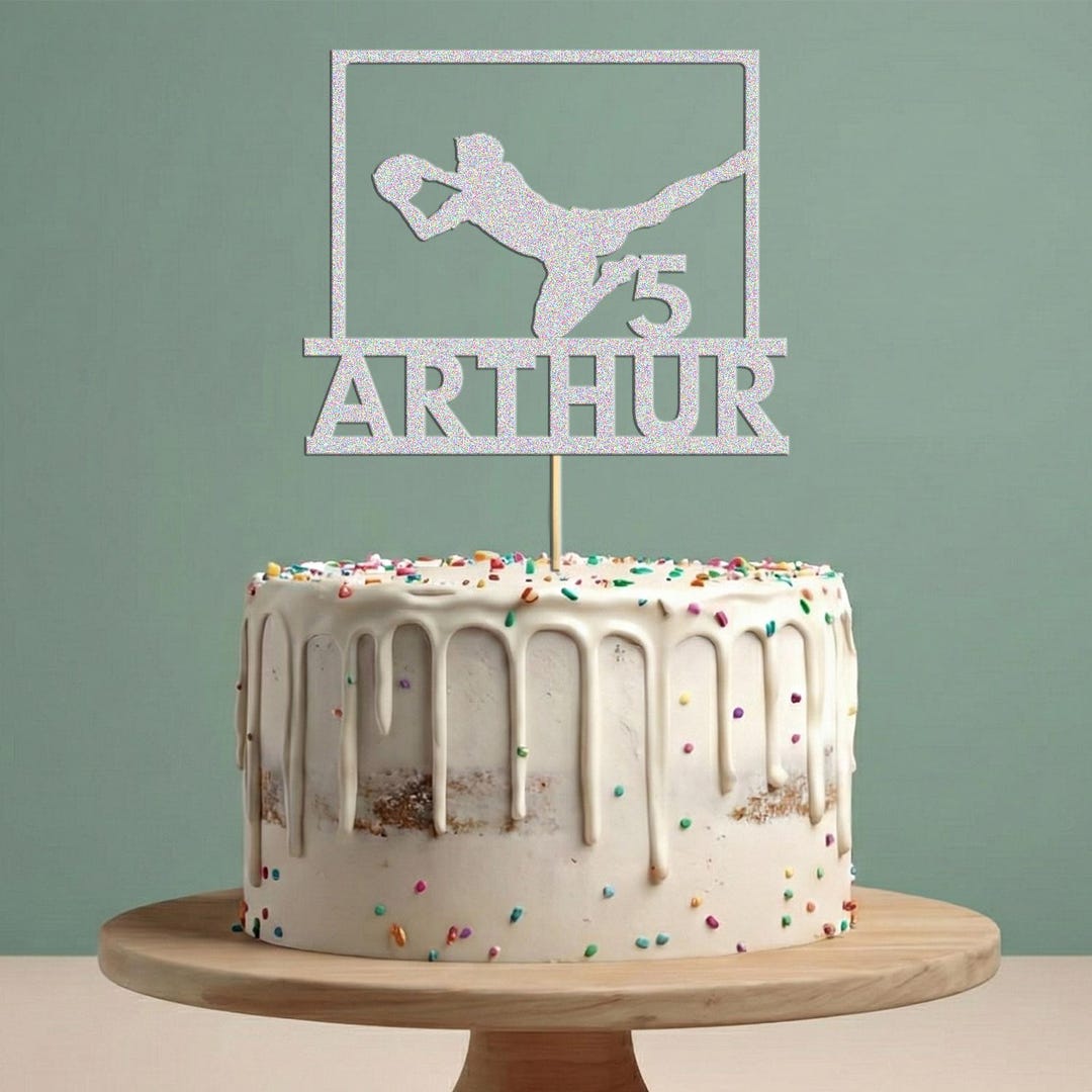 Custom Glitter Football Goalie Cake Topper Birthday Decoration - Etsy ...