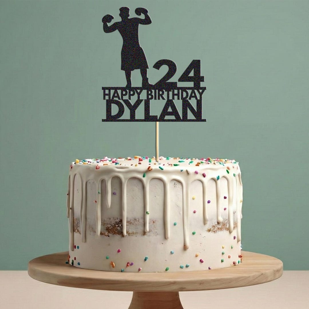 Custom Boxing Birthday Cake Topper Glitter Champion Decoration - Etsy