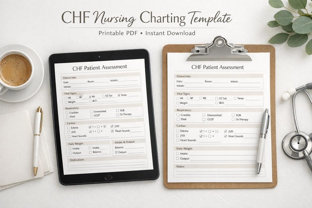 Skilled Nursing CHF Charting Template | Congestive Heart Failure ...