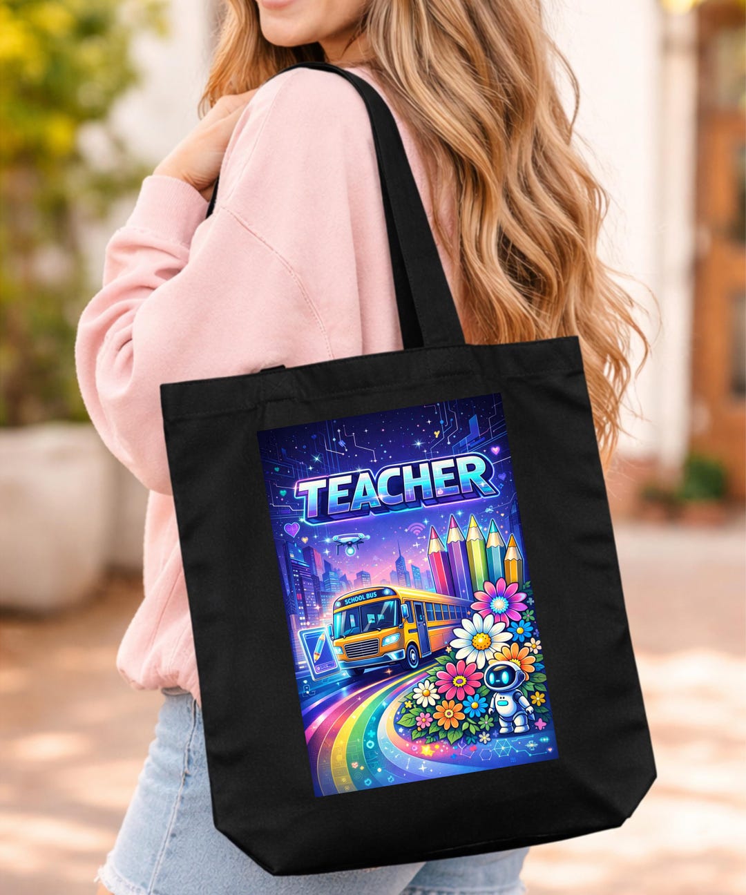 Buy Cyberpunk Robot Teacher PNG, AI School Bus Design (digital Download ...