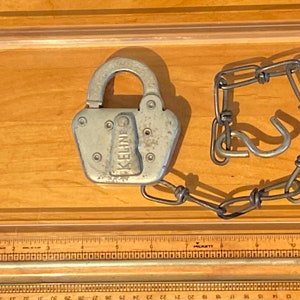 Sale ! BIG Fat Antique KELINE Steel Lock Lockset Chain Metal Heavy ...