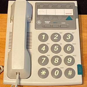 SALE ! 1990s Vintage Desk Office Big Push Button Telephone Phone Redial ...
