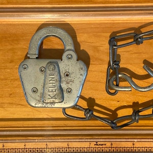 Sale ! BIG Fat Antique KELINE Steel Lock Lockset Chain Metal Heavy ...