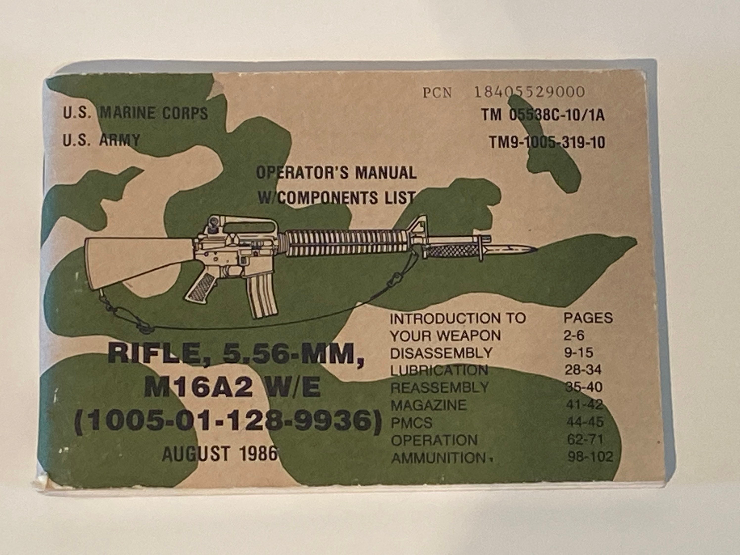 SALE Vintage M16 A2 W/E Rifle Operators Manual U.s.marine Corp U.s.army ...