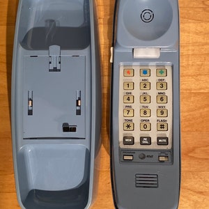 Sale ! Aqua BLUE 1970s 1980s Telephone Landline Push Button Wall Desk ...
