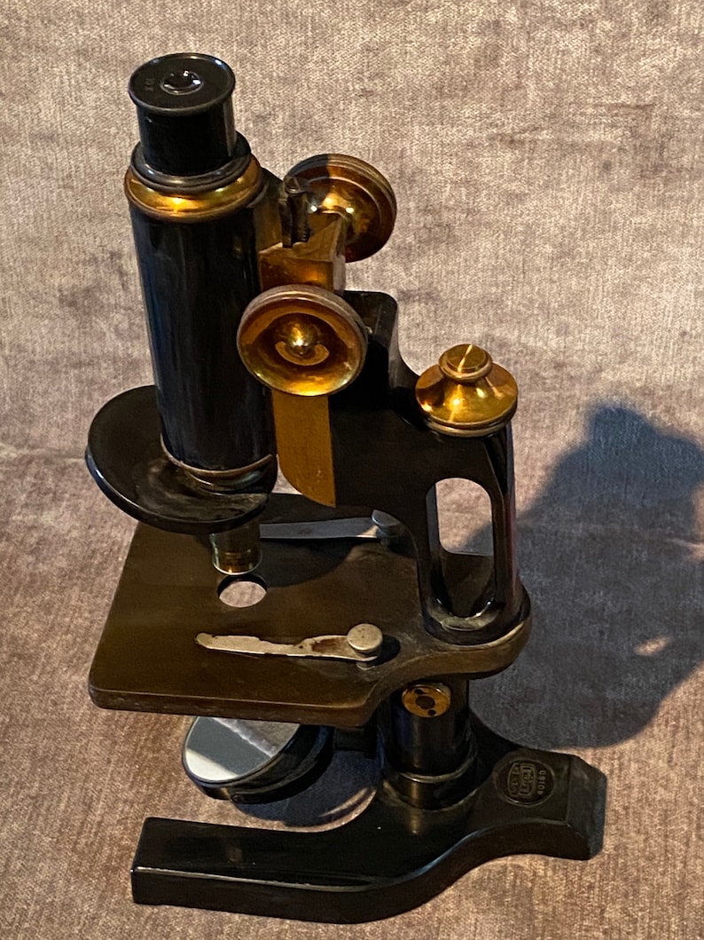SALE ! Antique 1920s Brass Microscope 1900s-mid-century Edison Tesla ...