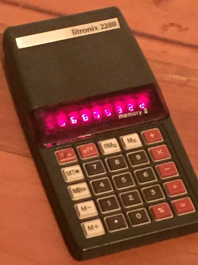 SALE 1970s Red Led Electronic Calculator Litronic 2280 | Etsy