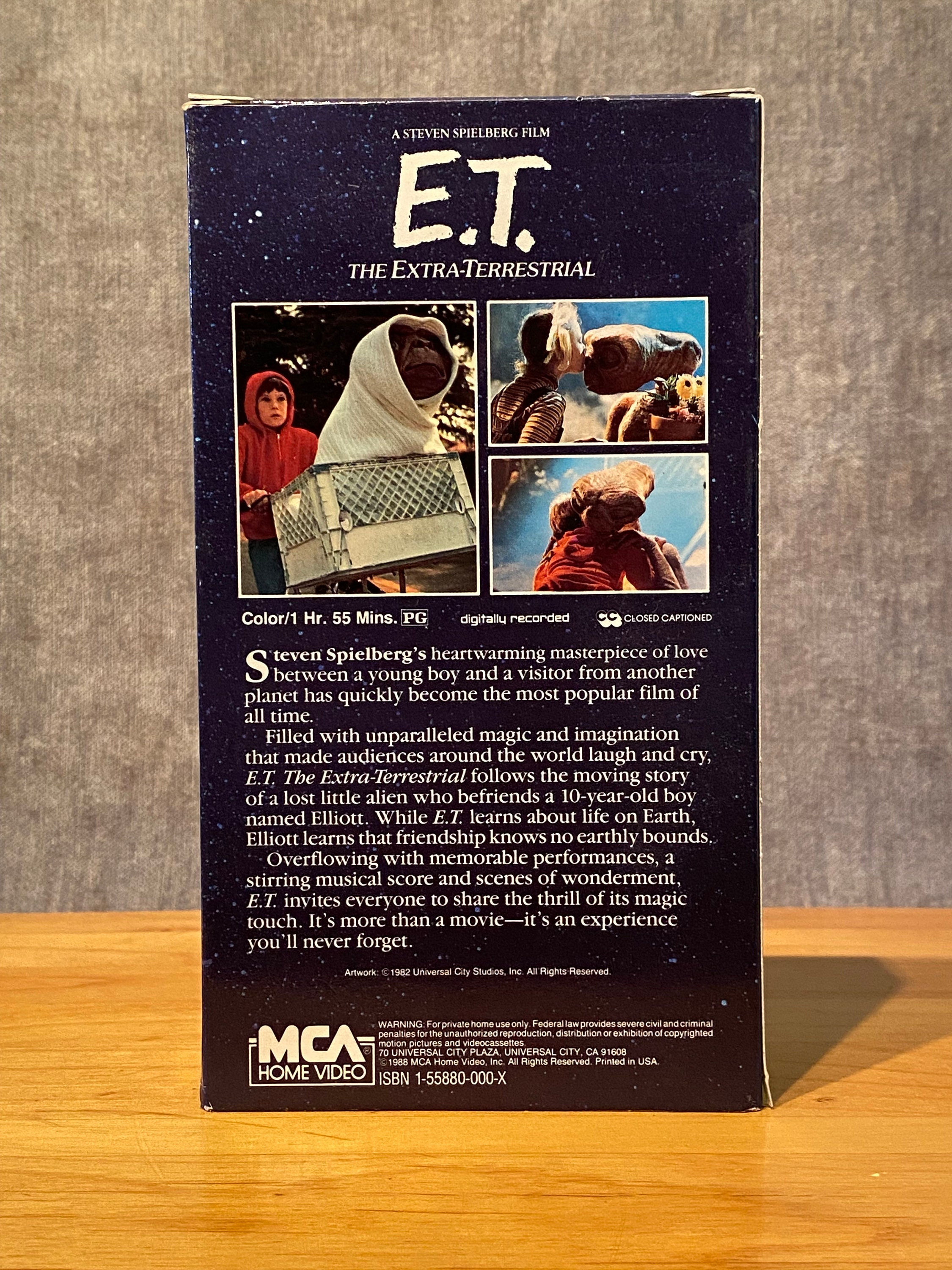 Sale 1982 Green Flap E T E.T. the Extra-terrestrial Spielberg Amblin Mca Universal Movie Box Vhs ...