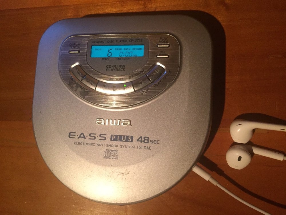 SALE AIWA Discman Vintage Portable Cd Player E.A.S.S. Plus Blue LED ...