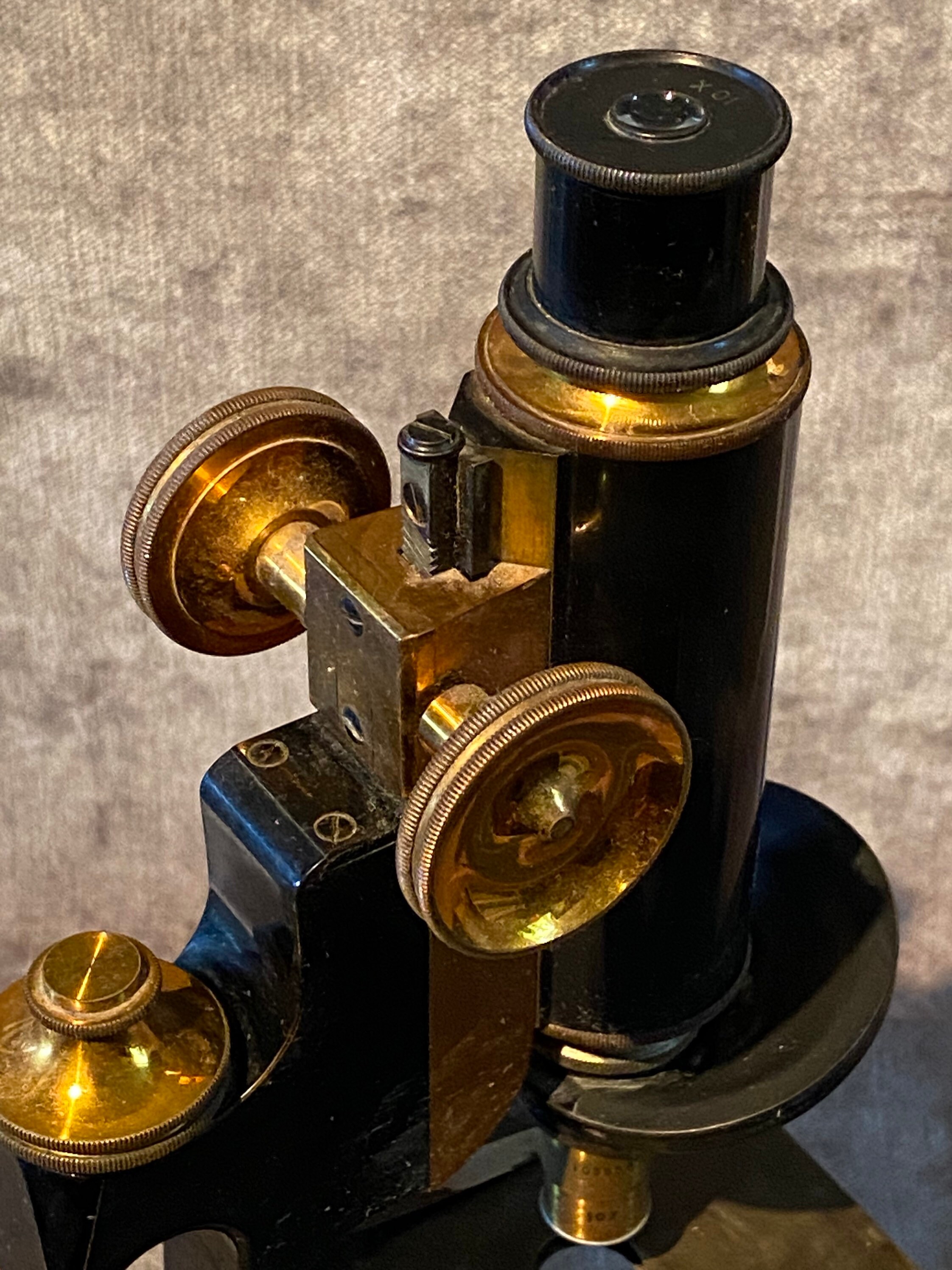 SALE ! Antique 1920s Brass Microscope 1900s-mid-century Edison Tesla ...