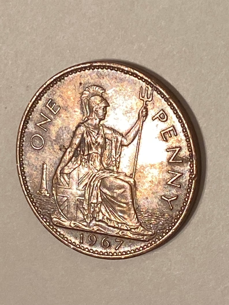 Sale ! 1967 ELIZABETH II Dei Gratia Regina F D + One Penny Coin, Great ...