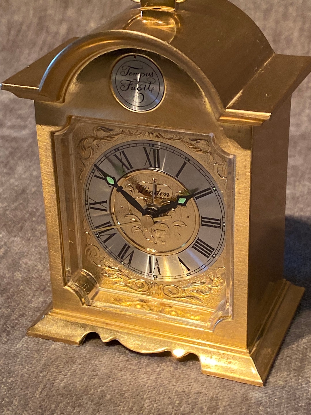 Sale ! ANTIQUE Mini Clock Mid-century Brass Linden Japan Mini Small ...