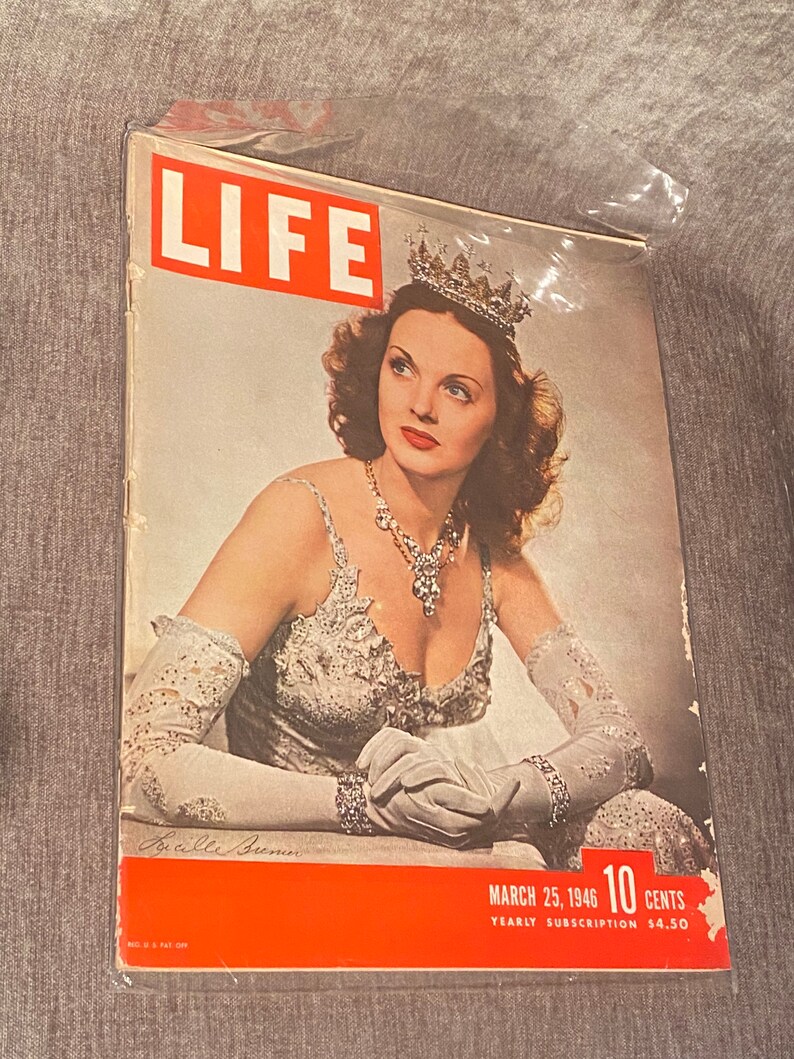 SALE Mid-century LIFE Magazine March 26, 1946 Lucille Bremer Lucky Strike Tobacco Ad 1940s 40s ...
