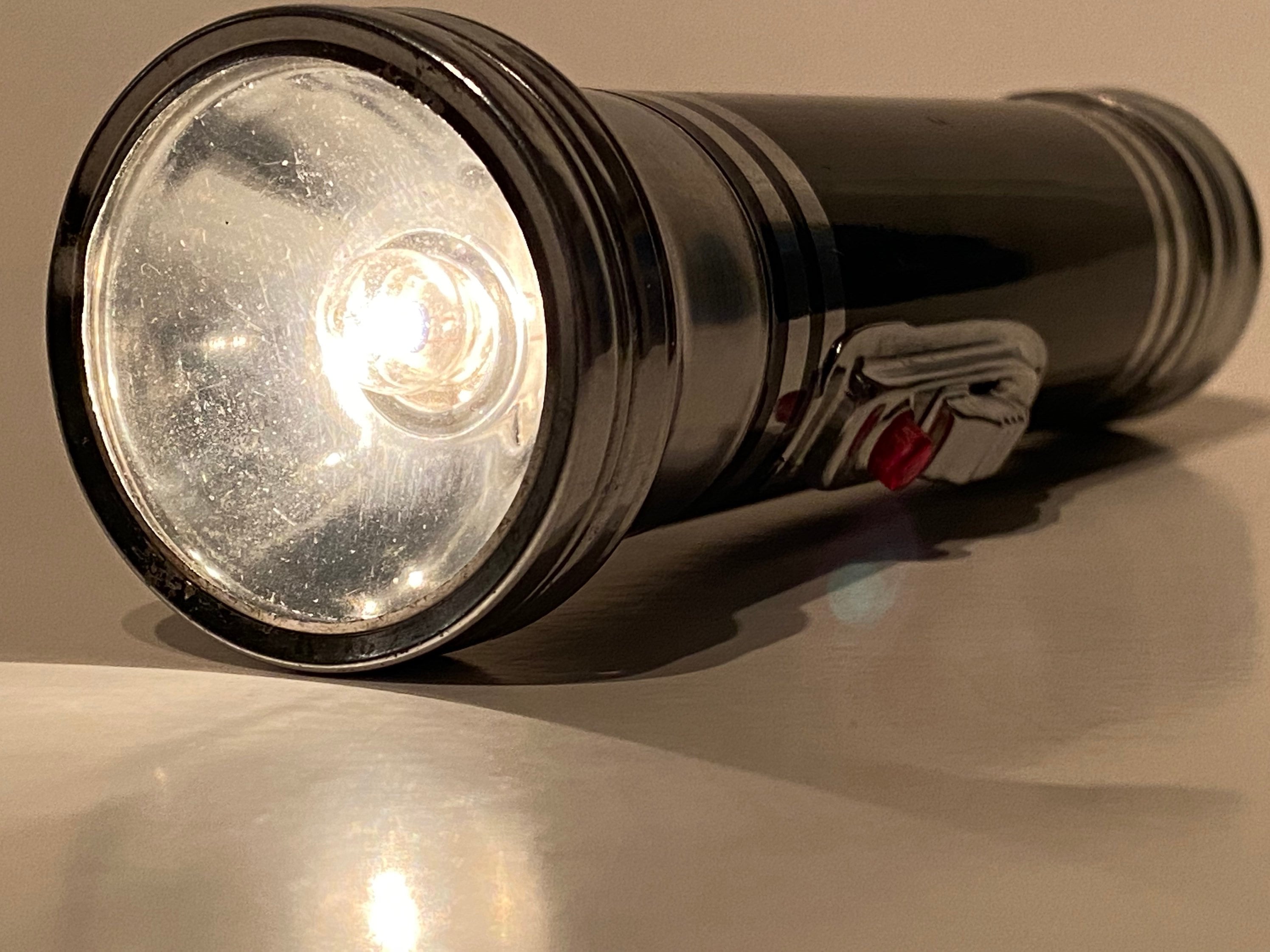 SALE Deco Antique 1920s 1930s Metal Flashlight Mid-century Vintage Old ...