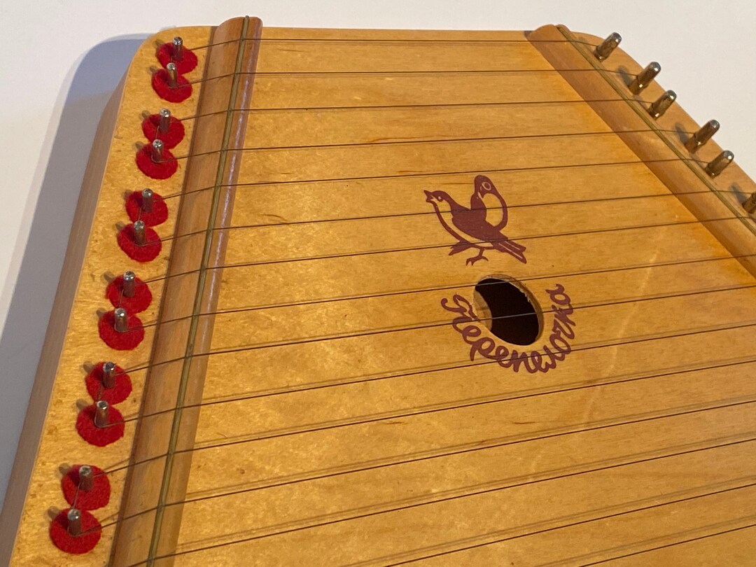 Sale! Vintage Zither Lap Harp Fifteen 15 Strings Wood Wooden Stringed ...