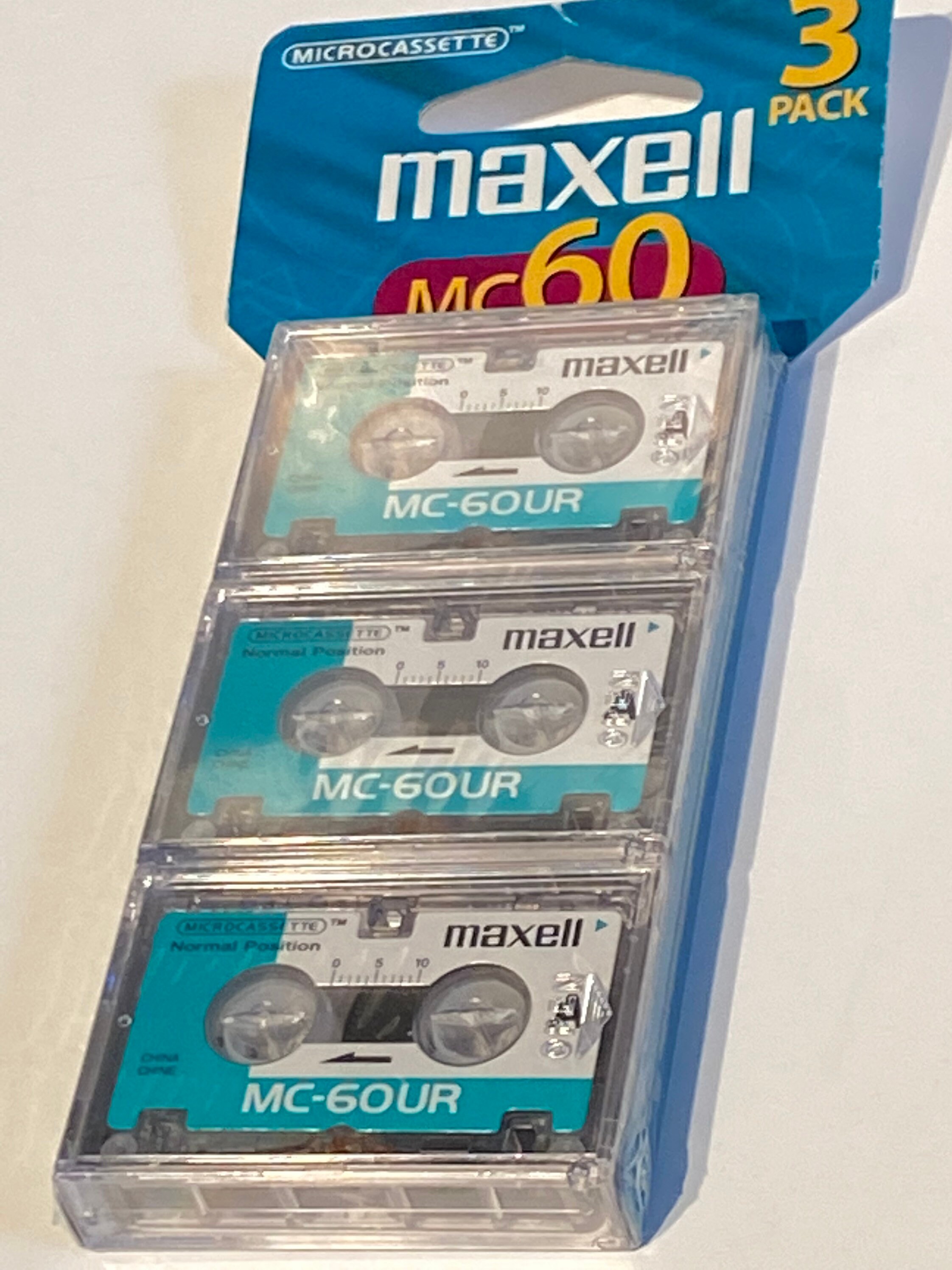 SALE Sealed Microcassette 3 Pack Maxell Mc60 Portable Micro Cassette ...