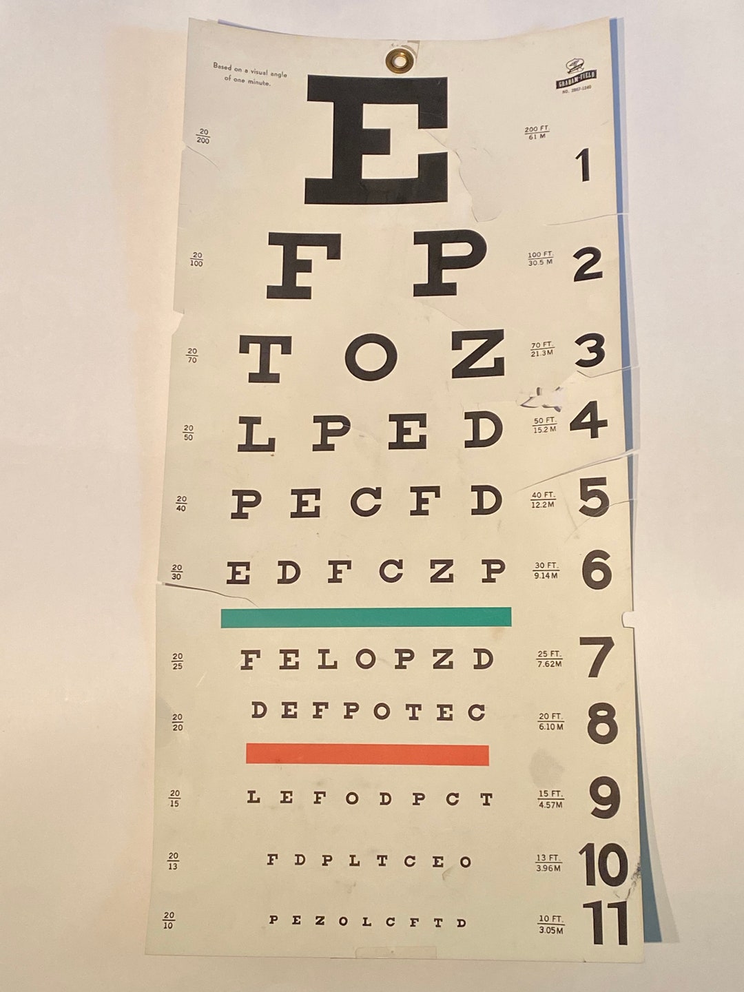Sale ! Vintage Eye Chart Mid Century 1950s Dr Office Doctor Medical ...
