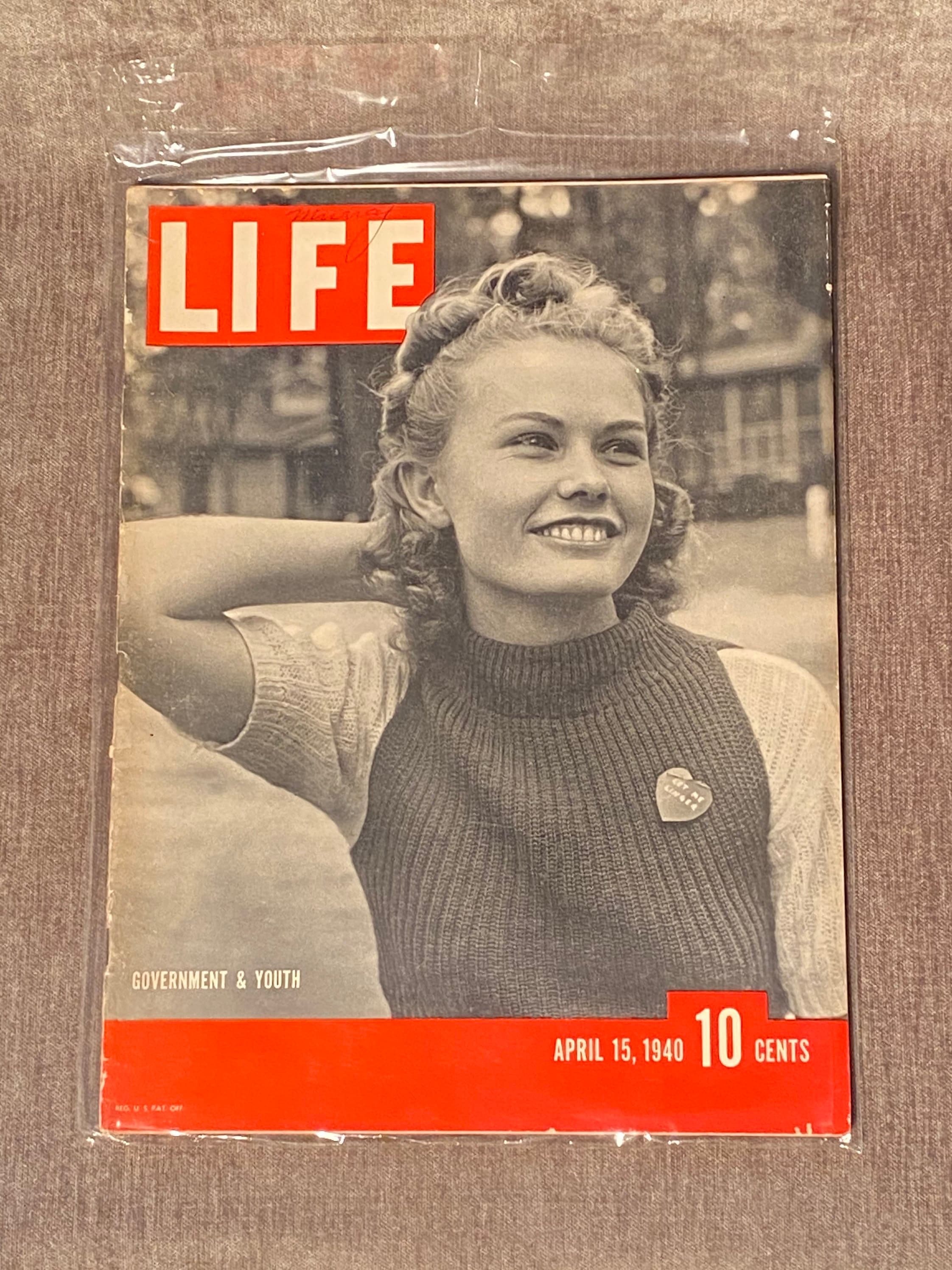 SALE ! Original LIFE Magazine April 15 1940 Government & Youth Cover ...