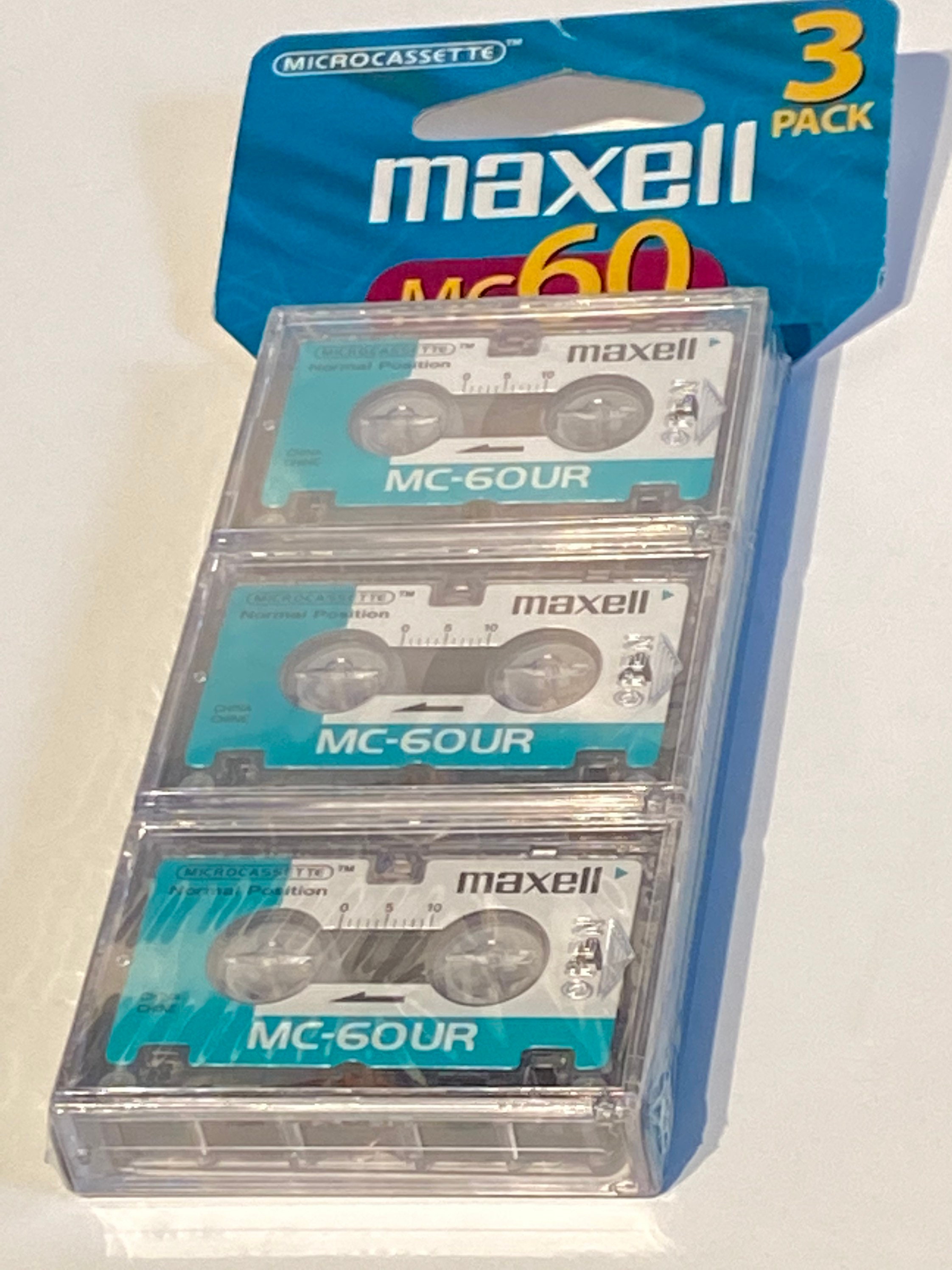 SALE Sealed Microcassette 3 Pack Maxell Mc60 Portable Micro Cassette ...