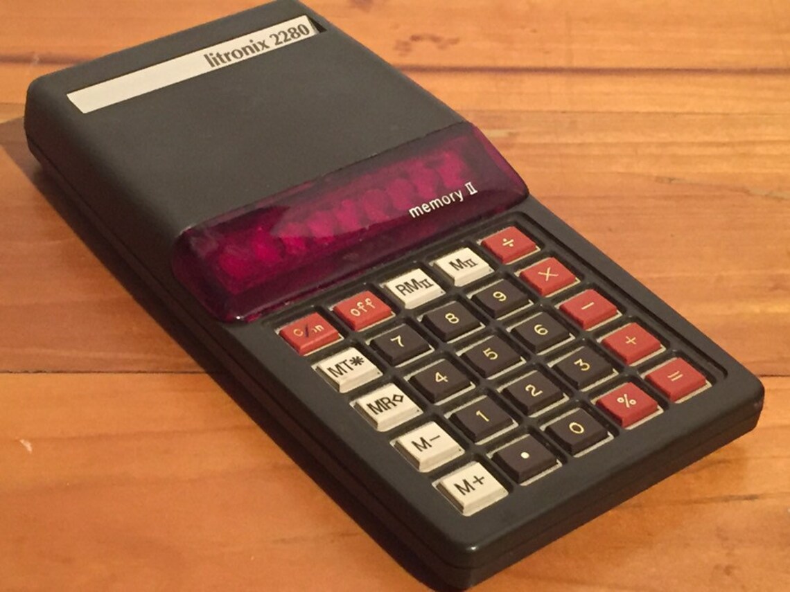 SALE 1970s Red Led Electronic Calculator Litronic 2280 | Etsy